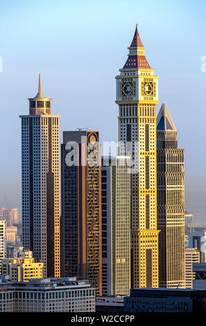 dubai city skyline main road and new skyscrapers at sunset Stock Photo ...