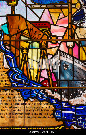 The Titanic window, Belfast city hall Stock Photo - Alamy