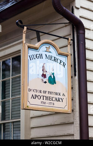 HUGH MERCER APOTHECARY FREDERICKSBURG VIRGINIA USA Stock Photo - Alamy
