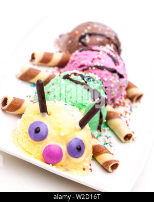 Front side view of a yellow Caterpillar 432 backhoe loader on a dirt ...