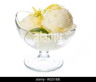 Ice-cream sundae on a white background Stock Photo - Alamy