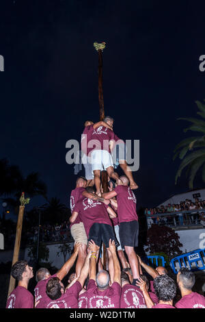 Cockaigne pole traditional festival in El Sauzal municipality (Tenerife ...