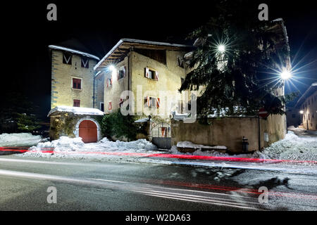 Night at Casez Castle. Non Valley, Trento province, Trentino Alto-Adige ...