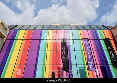 Window Graphics, Celebrating Pride, Coutts Bank, The Strand, London. UK ...