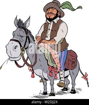 Don Quixote and Sancho Panza on White Stock Vector Image & Art - Alamy