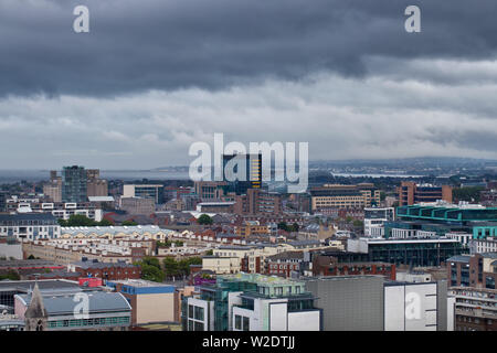 Dublin skyline from bird eye view Stock Photo - Alamy