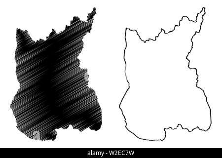 Ratanakiri province isolated cambodia map. Gray background. Business ...