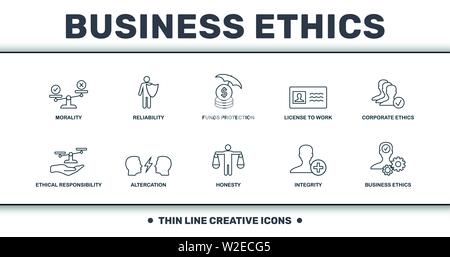 Business Ethics set icons collection. Includes simple elements such as ...