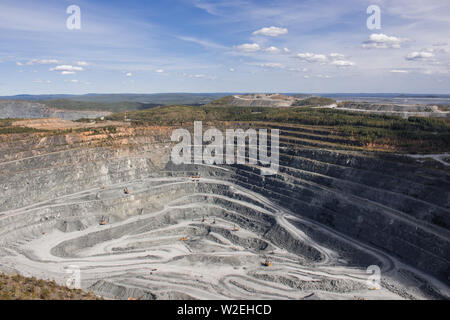 View from above of the pit of an open-pit copper mine in Chil Stock ...