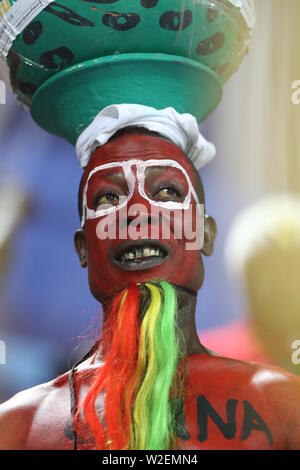 An Egypt fan cheers in the stands prior to first half World Cup Group G ...