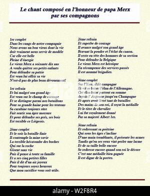 Chant composé en l'honneur de Papa Merx - 1915 Stock Photo - Alamy