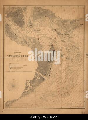 Charleston Harbor and its approaches showing the positions of the Rebel ...