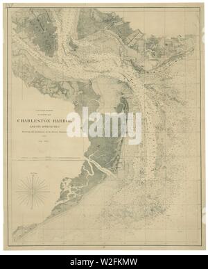 Charleston Harbor and its approaches showing the positions of the Rebel ...