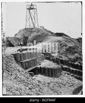 A historic image of the South Parapet of Fort Mackinac, a military ...