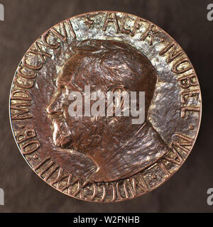 Alfred Nobel, Nobel Prize, honor, award, gold coin Stock Photo - Alamy
