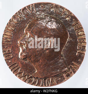 Alfred Nobel, Nobel Prize, honor, award, gold coin Stock Photo - Alamy