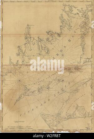Chart of Buzzards Bay and Vineyard Sound Stock Photo - Alamy