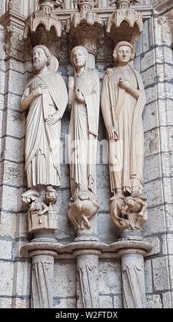 Chartres north portal right bay right part Stock Photo - Alamy