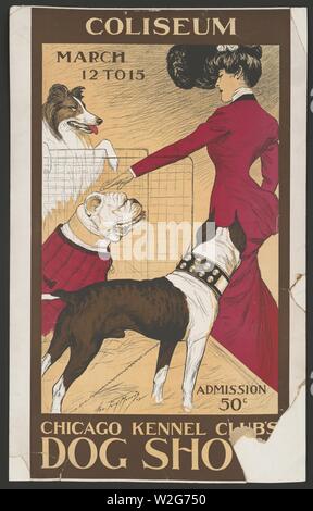 Chicago Kennel Club's Dog Show, advertising poster, 1902 Stock Photo ...