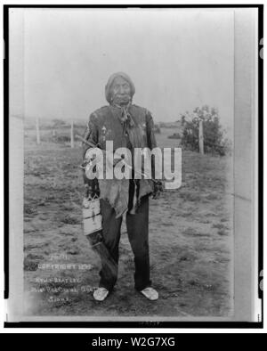 Chief Red Cloud, age 77, holding calumet, photographed by Jesse H ...