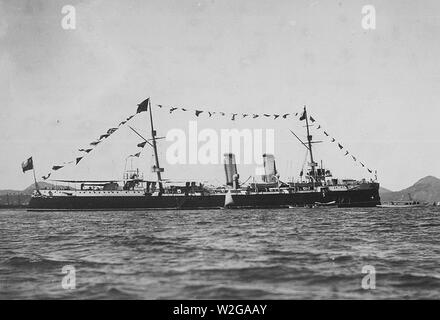 A historical reference to the Chilean cruiser *Chacabuco*, a warship ...