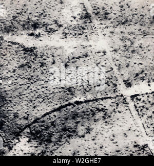 Aerial map of trenches in France during World War One. The photograph ...