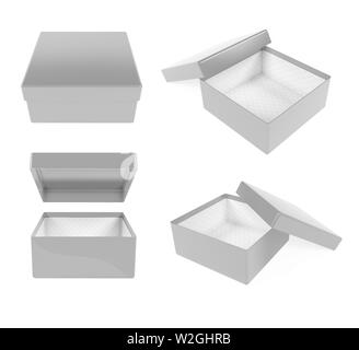 Empty package on gray background. 3d rendering Stock Photo - Alamy