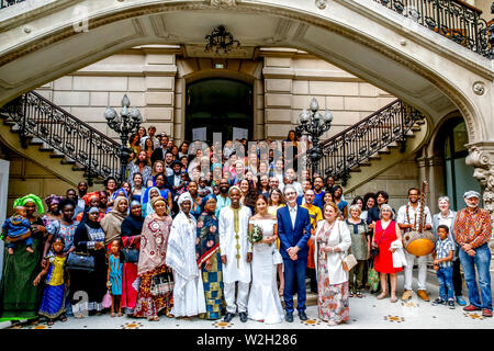 Multiracial wedding in Paris, France Stock Photo - Alamy