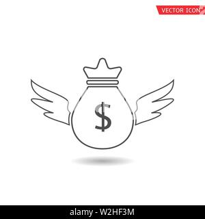 Money bag with wings Stock Vector Image & Art - Alamy