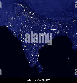 World map with India glowing Stock Photo - Alamy