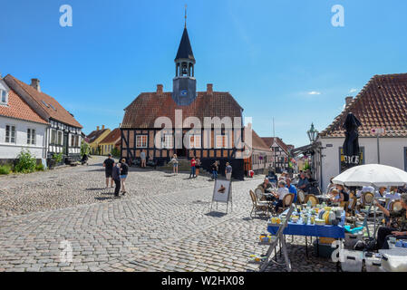 Ebeltoft, Denmark - 22 June 2019: the traditional historic village of ...