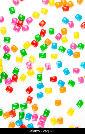 Rounded square unchewed multicolored bubble gum pieces Stock Photo - Alamy