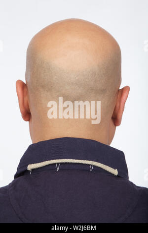 A back view of an older balding male with longer gray hair Stock Photo ...