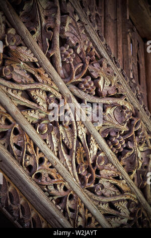 Detail of the ornate rood screen in the medieval cathedral at Lincoln ...