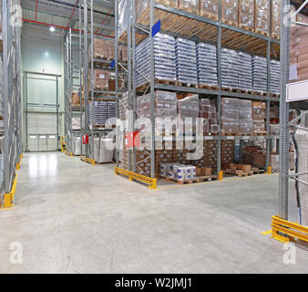 Shelving System Storage in Distribution Warehouse Interior Stock Photo ...
