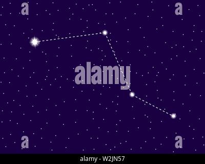 Caelum constellation. Starry night sky. Cluster of stars and galaxies ...