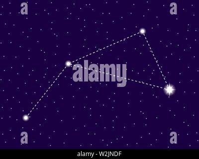 Antlia constellation. Starry night sky. Cluster of stars and galaxies ...