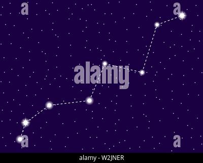 Lynx constellation. Starry night sky. Cluster of stars and galaxies ...