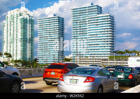 traffic jam Miami Florida highway cars crowded Stock Photo - Alamy