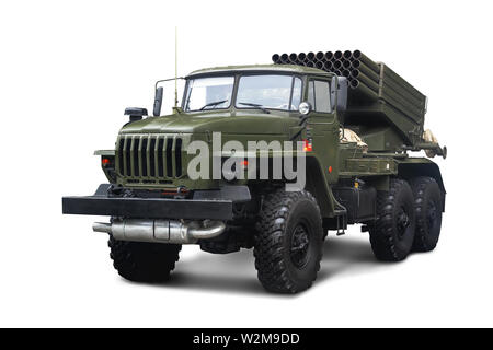 BM-21 Grad Soviet truck-mounted 122 mm multiple rocket launcher - Baku ...