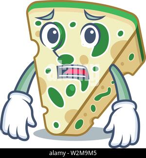 Blue Cheese With Shocked expression. Mascot cartoon character for ...