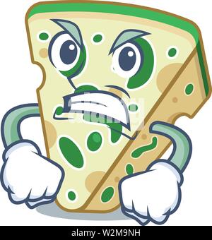 Blue Cheese With Angry expression. Mascot cartoon character for flavor ...