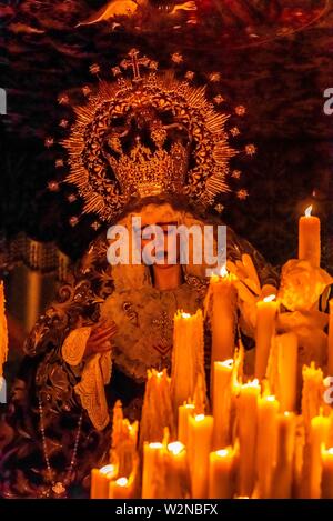 Holy Week (Semana Santa) float with the Virgin Mary carried by women ...