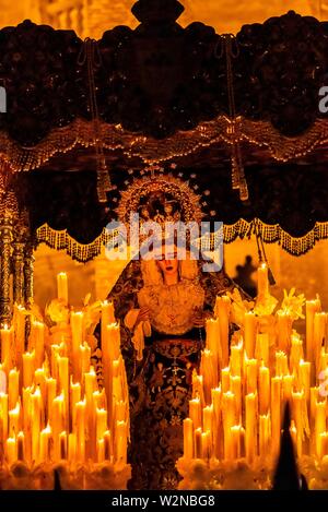 Holy Week (Semana Santa) float with the Virgin Mary carried by women ...
