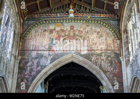 The 15th Century Doom painting in Holy Trinity Church Coventry UK Stock ...