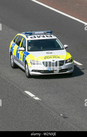 British Military Police Car with blue lights flashing Stock Photo - Alamy