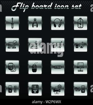 computer repair vector flip mechanical icons for user interface design ...
