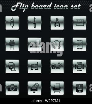 computer repair vector flip mechanical icons for user interface design ...