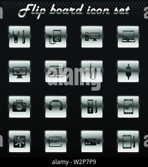 computer repair vector flip mechanical icons for user interface design ...