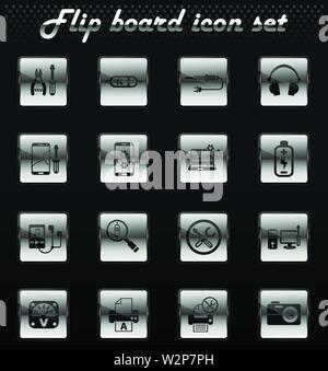 computer repair vector flip mechanical icons for user interface design ...